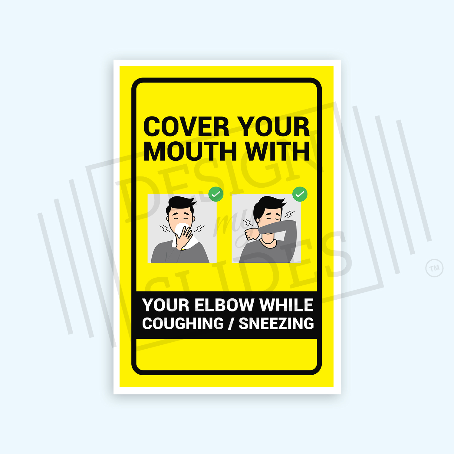 Safety Signage - Covering Mouth while Sneezing